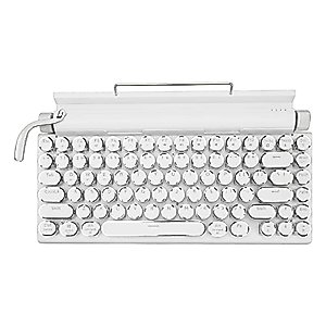 Naroote Gaming Keyboard Mechanical Keyboard Knob Control 83 Keys Ergonomic for Phone (White)
