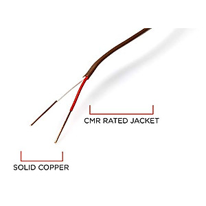 Thermostat Wire 18/6 - Brown - Solid Copper 18 Gauge, 6 Conductor - CL2 (UL Listed) CMR Riser Rated (CL3) - Residential, Commercial and Industrial Rated - 18-6, 50 Feet