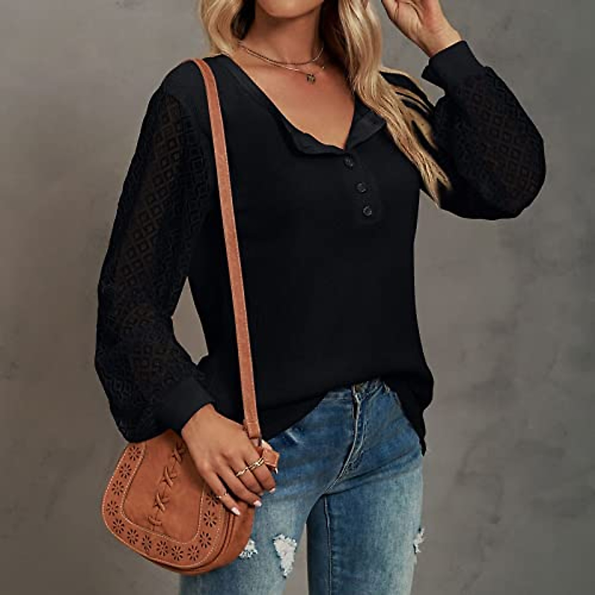 Sweatshirt for Women Loose Fit Crew Neck Long Sleeve Fashion Spring Sweaters Womens Long Sleeve Top V Neck