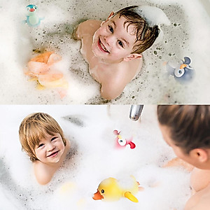 Dmeixs Baby Bath Toys 4 Pack Wind Up Bath Toys for Toddlers 1-3 Year Old Penguin Duck Bathtub Toys for Baby Floating Pool Games Water Toys Swimming Bath Toys for Toddlers Kids Boys Girls 1 Years Old