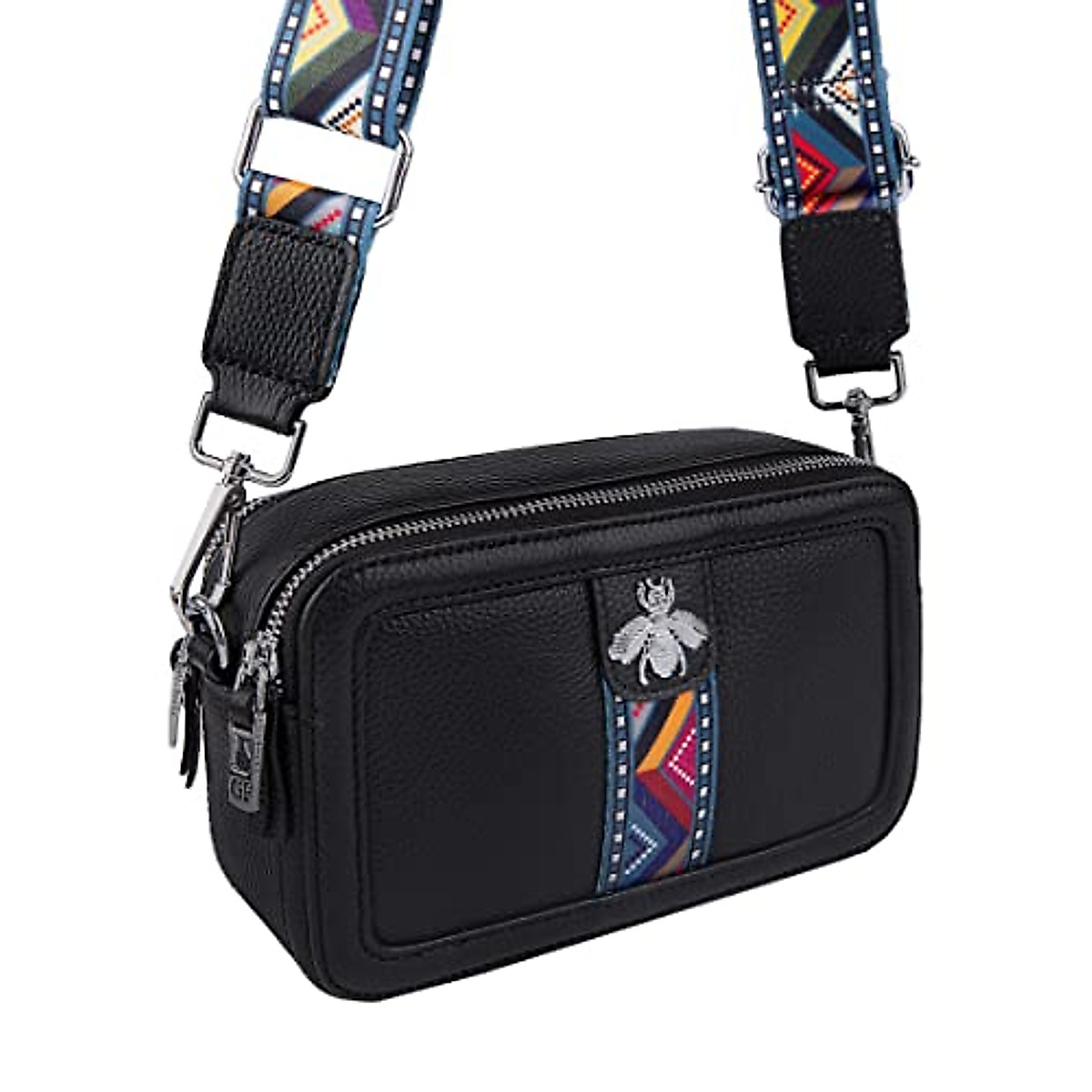 Giorgio Ferretti Genuine Leather Crossbody Bag with Removable Belt Genuine Leather Shoulder Bag for Women