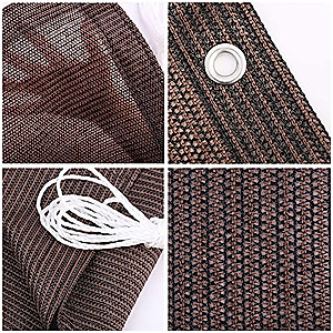 ALBN Balcony Privacy Screen Cover Fence Shade Net Cover Windshield UV Resistant with Eyelet HDPE Anti-Aging for Outdoor Roof Garden Backyard (Color : Brown, Size : 0.9x4m)