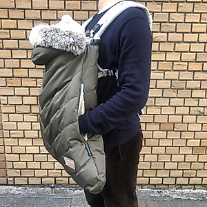 angelette Premium Down Cape Stroller,Carrier Cover and Car Seat Footmuff, Best for Freezing Winter Conditions (Khaki)