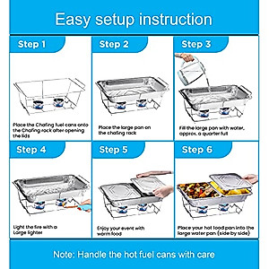 Disposable Chafing Dish Buffet Set, Food Warmers for Parties, Complete 33 Pcs of Chafing Servers with Covers, Catering Supplies with Full-Size Pans (9x13), Warming Trays for Food with Utensils & Lids