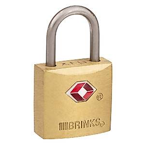 BRINKS - 22mm TSA Approved Solid Brass Keyed Travel Padlock, 2-Pack - Chrome Plated with Hardened Steel Shackle, TSA Approved Lock for Travel and Inspection