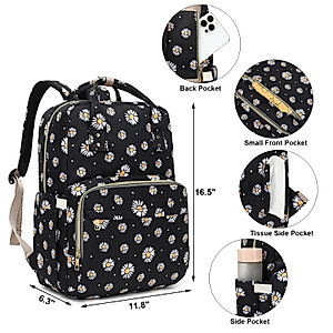 Kouxunt Cow Print Diaper Bag Backpack for Baby Girls Boys, Waterproof Maternity Nappy Backpacks with Stroller Straps Luggage Strap for Moms