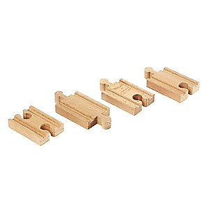 Brio World 33333-4-Piece Mini Straight Tracks | Versatile Wooden Train Set Extension | Ideal for Kids Aged 3 & Up | Compatible with Brio Railway Toys | FSC Certified for Sustainable Forestry
