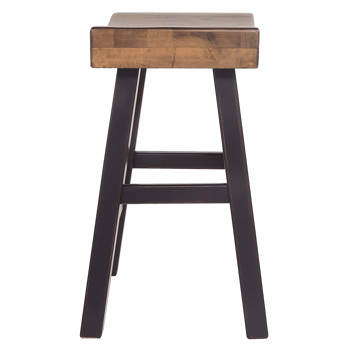 Signature Design by Ashley Glosco Farmhouse 25.5" Counter Height Saddle Barstool, 2 Count, Two-Tone Brown