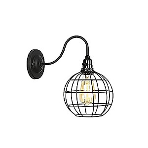 ACLBLK American Style Retro Wall Lamp Iron Art Lamp Home Decoration Wall Lamp Black E27 Balcony Garden Patio Villa Outdoor Light Lighting Fixtures Creative External Waterproof Wall Sconce