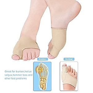 CLLOOM 2 Pairs of Bunion Pads with Gel Corrector Brace Socks Pads Splint Relief Pain for Big Toe