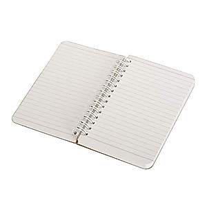 TWONE Kraft Cover Lay Flat Spiral Notebooks - Two Pack - 3.5" x 5.5" - 180 Ruled Pages - 90 Sheets - Easy to Carry