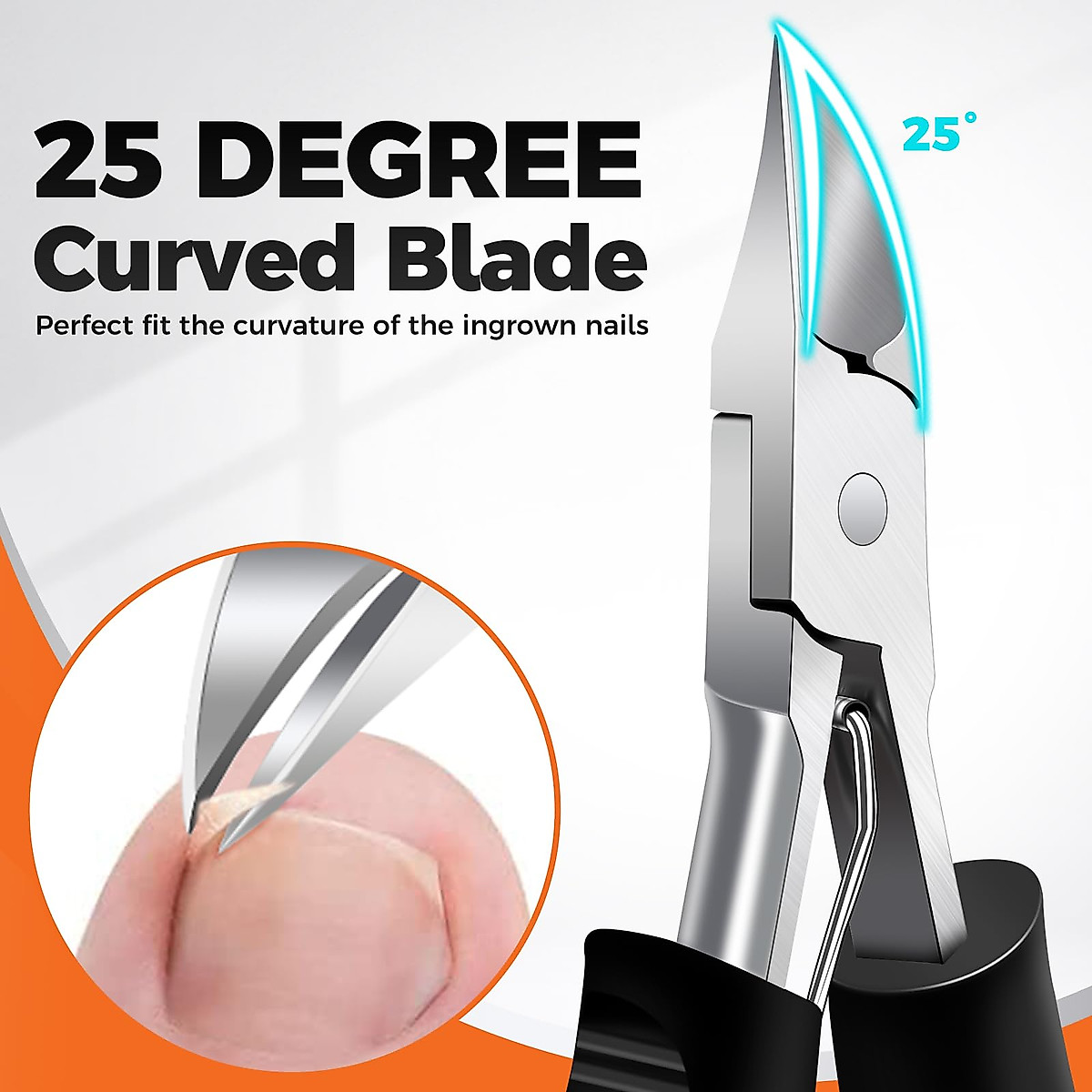 Toenail Clippers for Seniors & Thick Nails - DRMODE Precision Large Toe Nail Clippers for Thick Nails,Comfort Grip Fingernail Clipper, Ergonomic Long Handle Nail Cutter for Men and Women