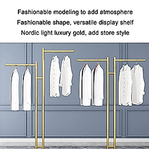 Household goods Simple Metal Clothing Store Display Stands,Gold 2-Way Clothing Rack Suit Shirt Display Stand,Entrance Porch Organization Hanging Garment Rack,with Straight Arms and Nano Spray Paint