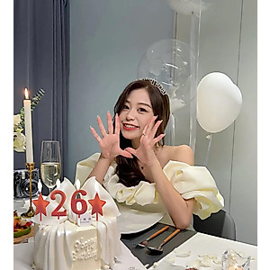 2.75in Red Number 2 Birthday Candles, Glitter Red Happy Birthday Cake Cupcake Toppers Decoration and Celebrating for Adults/Kids Party Baking (2.75in Red Number 2)