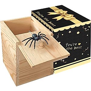 NA Spider Prank Big Box?Wooden Surprise Box?Handmade Fun Gag Gift & Practical Joke Toys