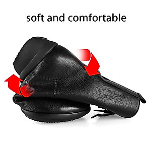 VEACAM Women'S Leather Dancing Shoes Jazz Boots High Top Dance Practice Boot Lightweight Ballet Dancing Sneakers,Black,7