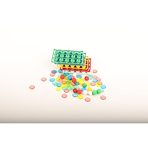 jiujiu&liuliu Deluxe Bingo Game Set with 6 Inch Metal Round Cage, 75 Colored Bingo Balls, 18 Bingo Cards, 150 Mix Bingo Chips and Bingo Master Board