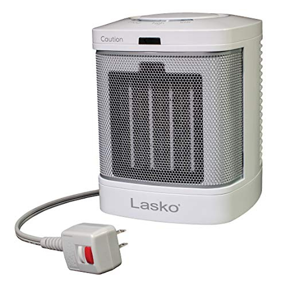 Lasko CD08200 Small Portable Ceramic Space Heater for Bathroom and Indoor Home Use, White, 6.25 x 6.25 x 7.65 inches