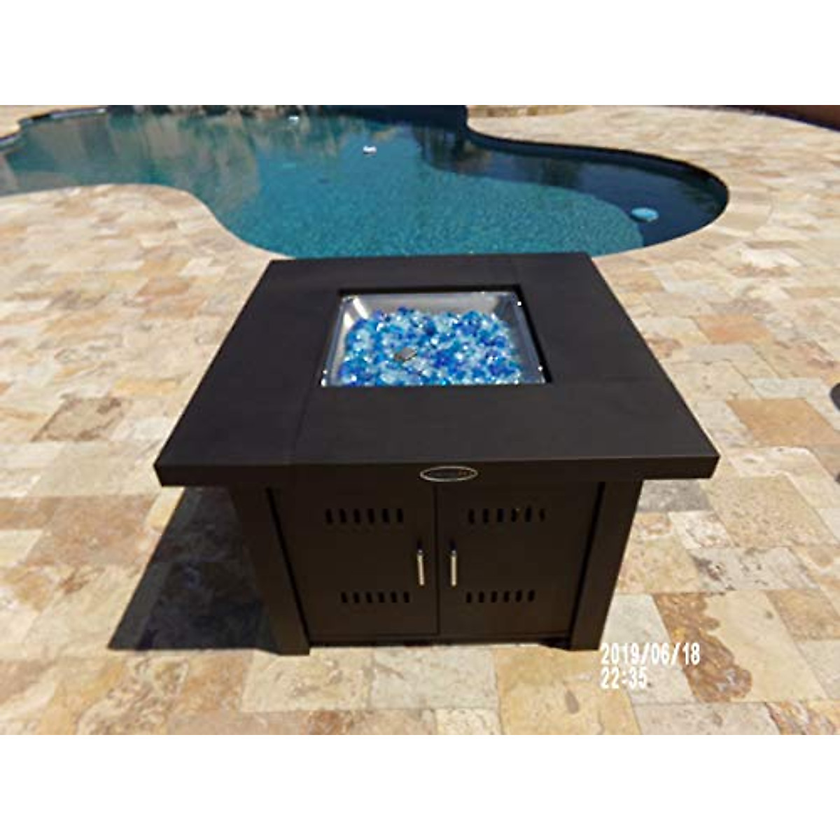 Hiland AWS-SQ22 Fire Pit Glass Square Wind Screen, Square, Clear