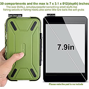 Goture Small Tackle Box, Waterproof Fishing Lure Boxes, Storage Case Bait Plastic Accessories Containers Green SMALL 7.8'' X 4.2'' X 1.8''