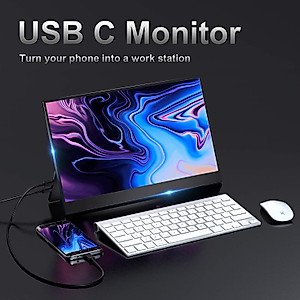 Portable Monitor – Upgraded 15.6 Inch 1080P FHD HDR FreeSync Ultra Slim USB-C Portable Display with Kickstand Type-C Mini HDMI Speakers for Laptop PC Mac Surface Xbox PS4 Switch Phone (Renewed)