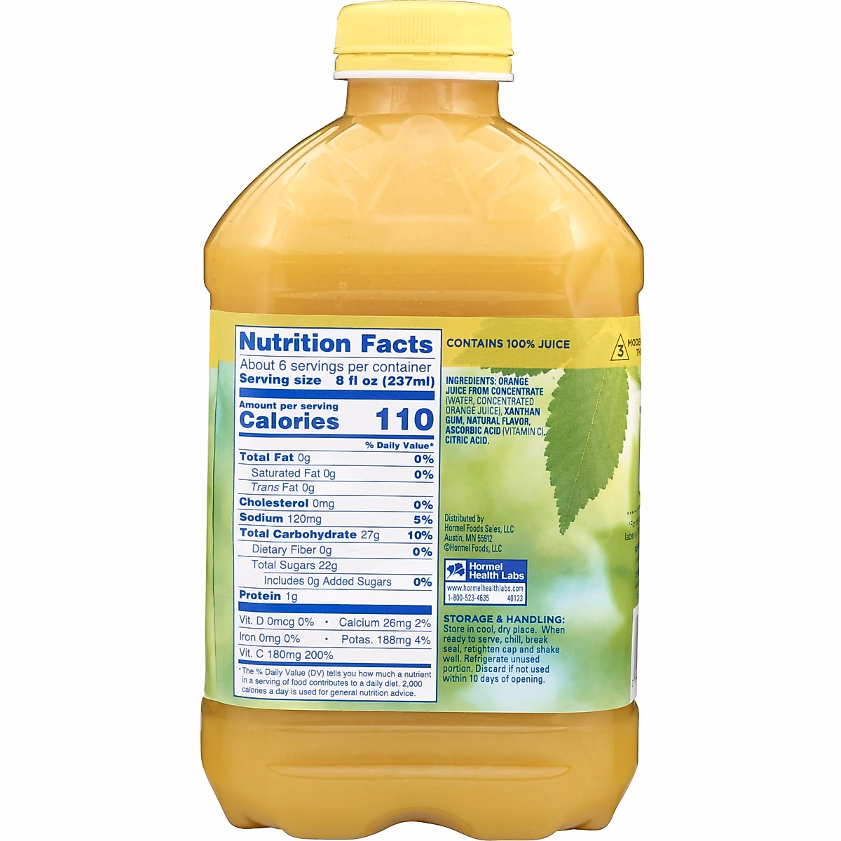 Thick & Easy Clear Thickened Orange Juice Flavored Drink, Honey Consistency, 46 oz with By The Cup Water Bottle