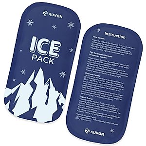 AUVON Ice Packs for Insulin Cooler Travel Case, Reusable 180G Gel Ice Packs Keep Insulin Medication Cool 8-10h in Diabetic Travel Case, Suitable for Cold & Hot Therapy, Pain Relief (2 Packs)