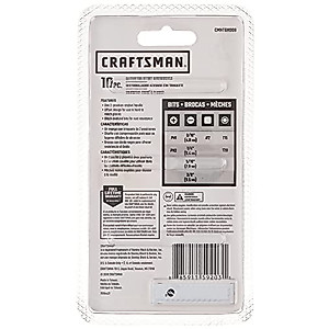 CRAFTSMAN Screwdriver Set, Ratcheting, Multi-bit 10-Piece (CMHT68008)