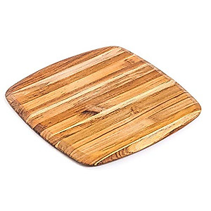 TeakHaus Square Edge Grain Cutting Board w/Rounded Edge (Small) | 12" x 12" x 0.55"