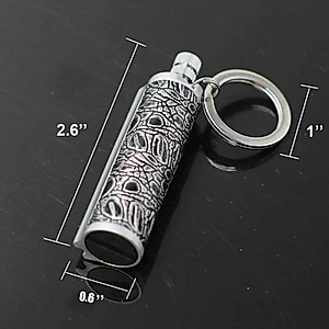 Dragon Honor Fire Starter Lighter Waterproof Flint Match Metal Keychain Camping Survival Kit,Forever Metal Match Lighter (Black)