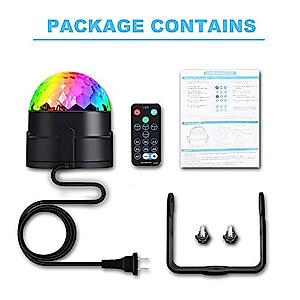 Party Lights, Dj Rave Lights Led Strobe Lights Sound Activated Stage Lights Projected Effect Dancing Lights Remote Control for Birthday Xmas Wedding Bar Kids Christmas-1 Pack