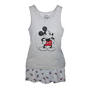 Disney Mickey Mouse Tank and Shorts Pajama Set, XL, Grey
