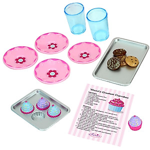 18 Inch Doll Baking Set of 23 Pcs. Fits American Girl Doll Furniture, Mini Doll Food Cookware Set | Doll Sized