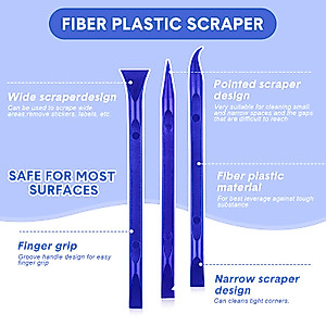 9 Pieces Plastic Scraper Tool Scratch Free Plastic Scraper Cleaning Pen-Shaped Scraper Tool Stiff Multipurpose Label Scraper for Tight Spaces, Kitchen, Crevices, Food, Paint (Blue)