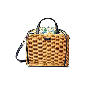 Kate Spade New York Sam Wicker Floral Medley Printed Fabric Medium Satchel Parchment Multi One Size