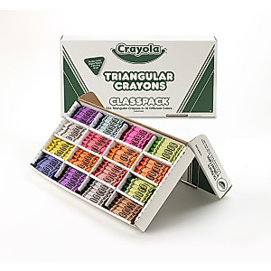 Crayola Triangular Crayon Classpack, Toddler Crayons, 16 Assorted Colors, 256 Count, Bulk