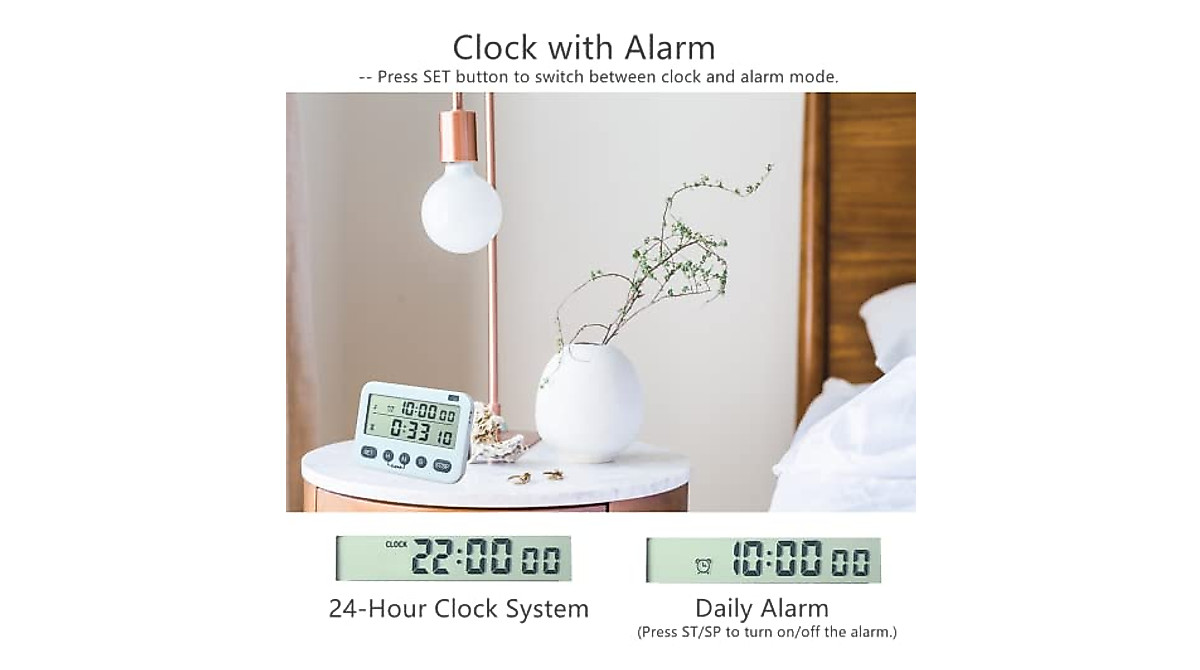 Tuffinix Digital Kitchen Timer - Loud, Multifunctional Features