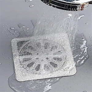 Drain Mesh Cover - Drain Mesh Stickers - 2024 New Strong Adhesive Drain Cover Hair Collector,Shower Drain Hair Catcher Mesh Stickers, Bathtub, Kitchen, Sink, for Human and Pet Hair (50 pcs)