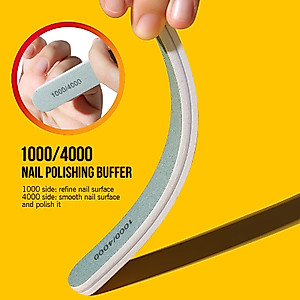 FANDAMEI Nail Buffers and Files, Nail Tools kit with 3PCS Rectangular Nail Buffer Block, 3PCS 100/180 Nail Files and 1PCS 1000/4000 Nail Buffer. Professional Nail Buffer File Kit for Nail Care