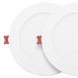 Globe Electric 50069 Wi-Fi Smart 6" Ultra Slim LED Recessed Lighting Kit 2-Pack, No Hub Required, Voice Activated, 12 W, Multicolor Changing RGB, Tunable White 2000K - 5000K, 800 Lumens, Wet Rated