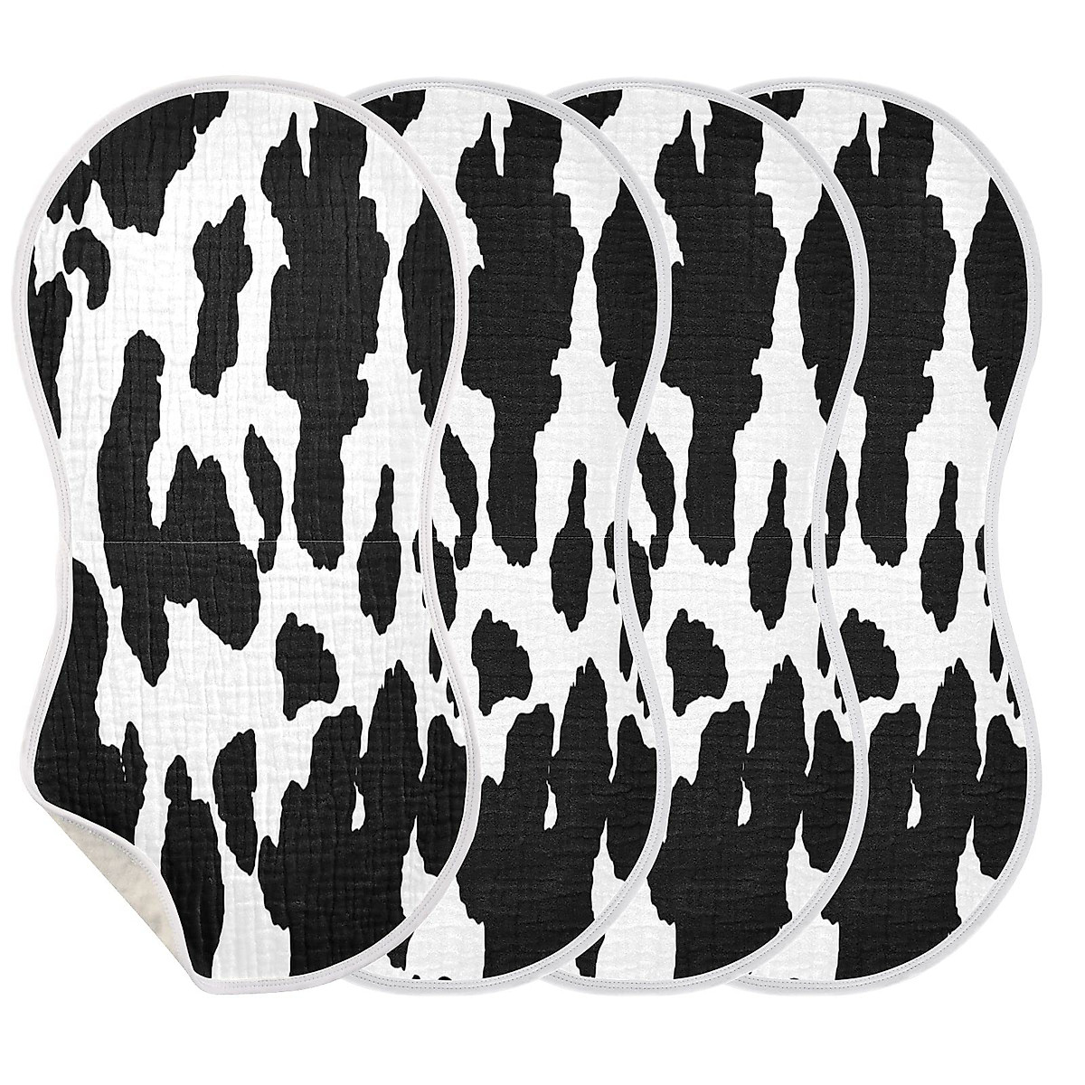 Kigai Funny Animal Cow Muslin Baby Burp Cloths - Super Absorbent and Soft Burping Rags - Cotton Burp Clothes Set for Boys and Girls, 1 Pack