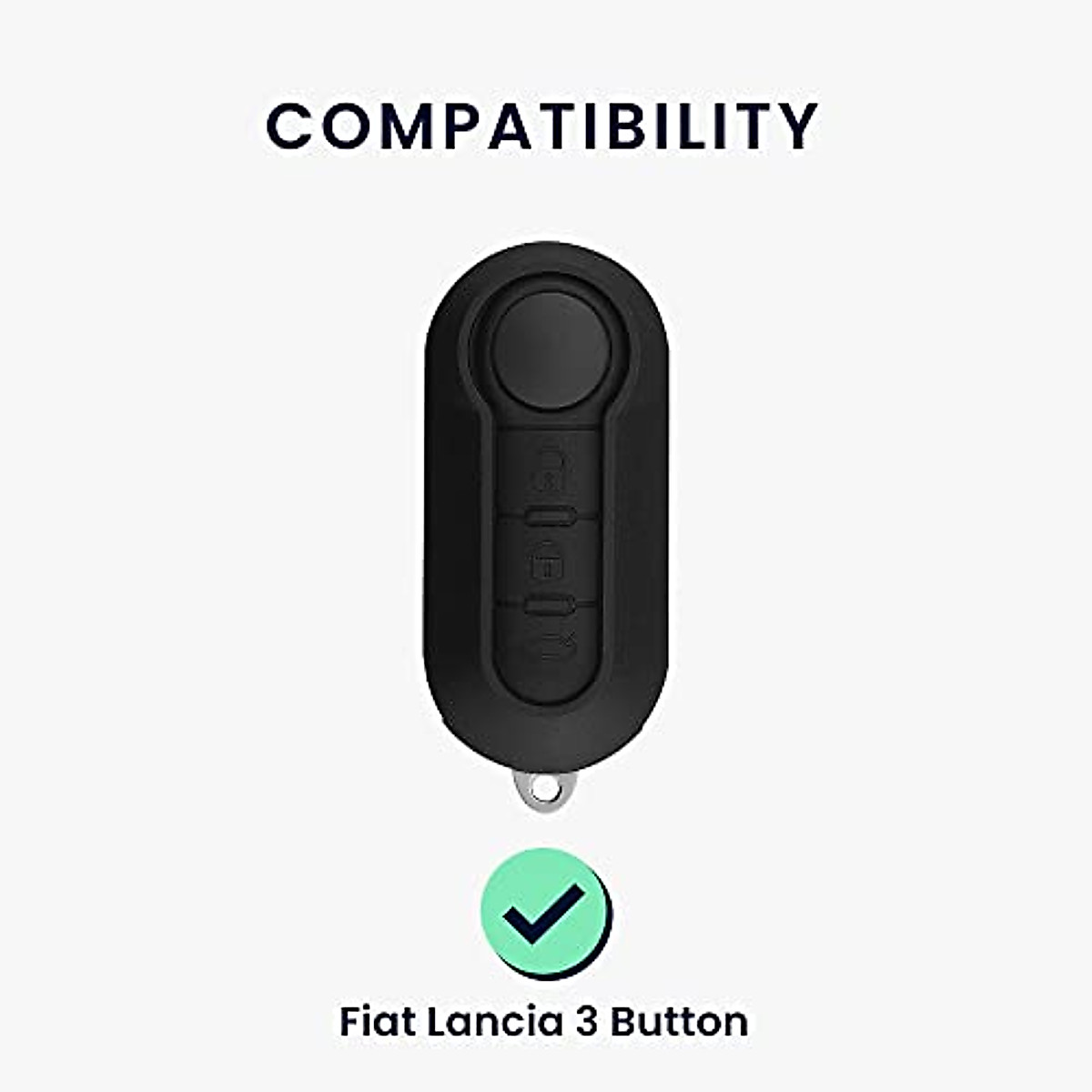 kwmobile Silicone Key Fob Cover Compatible with Fiat Lancia 3 Button Car Flip Key - Italy Green/Red/Black