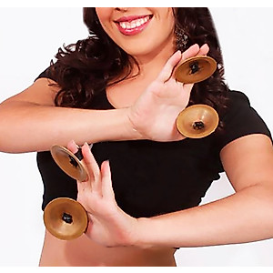 DharmaObjects Belly Dancing - OM Pro Finger Zills or Cymbals 2 Pair/4pcs Gold 6cm