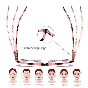 FSRTEP Oprah Style Readers for Women - 3 Pack Stylis Style Reading Glasses with Blue Light Blocking and Spring Hinge +1.75