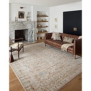 Loloi II Monroe Collection MON-05 Sand/Sunrise 6'-7" x 9'-3" Area Rug