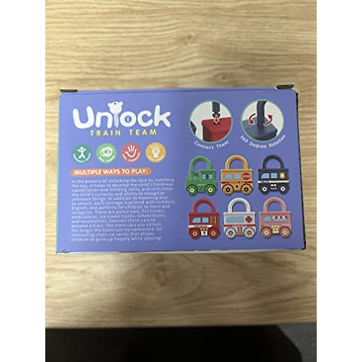 Kizmyee Montessori Toy for 18+ Months Old Toddler, Lock and Key Car Toys, Sensory Toy Matching & Sorting Toys Early Learning Toy with Number for Toddlers, Preschool Children, Boys and Girls