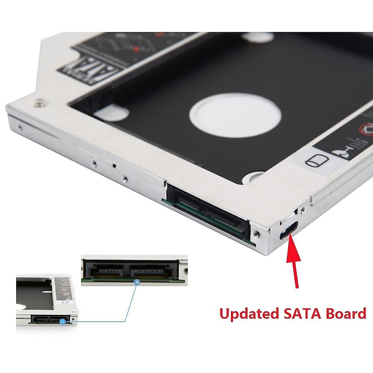 DY-tech 2nd HDD SSD Hard Drive Optical bay Caddy Frame Tray for Dell Latitude E6320 E6420 E6520 E6330 E6430 E6530 Modular Bay with Ejector + Bezel / faceplate