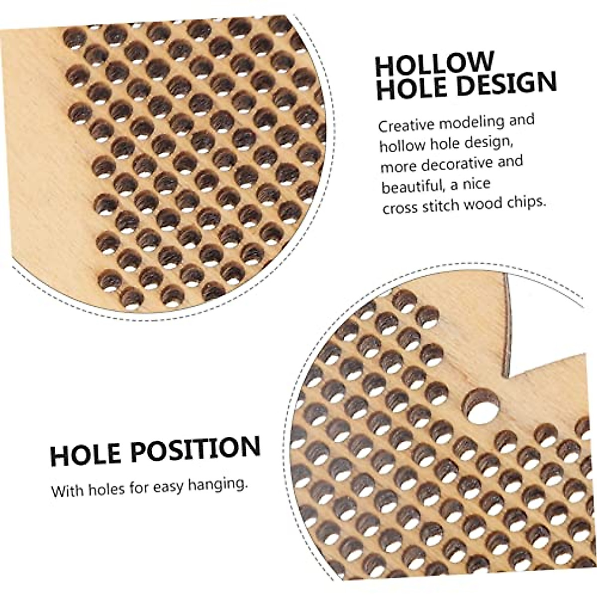 SEWOART 5pcs Cross Stitch Wood Pieces Heart Pendant Embroidery Kit Handmade Wooden Craft Shapes Cross- Wood Slice Wooden Hanging Hearts DIY Handmade Cross-Stitch Wooden Chip Ornament