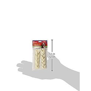 Pet Factory American Beefhide 6" Braided Sticks Dog Chew Treats - Natural Flavor, 2 Count/1 Pack