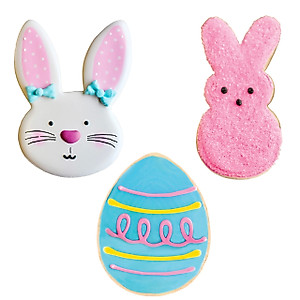 Easter Cookie Cutters 3-Pc. Set Made in USA by Ann Clark, Easter Bunny, Egg, Rabbit Head